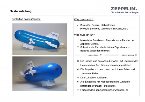 Bastel "Zeppelin" | Spielzeug | Kinder | Zeppelin NT Fanshop